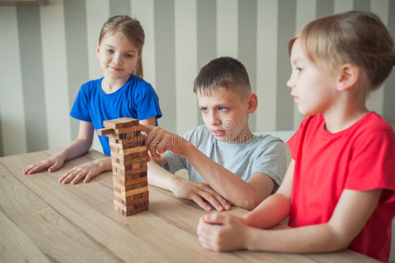 Children Playing on Wooden Blocks, Game, Learning and Development ...