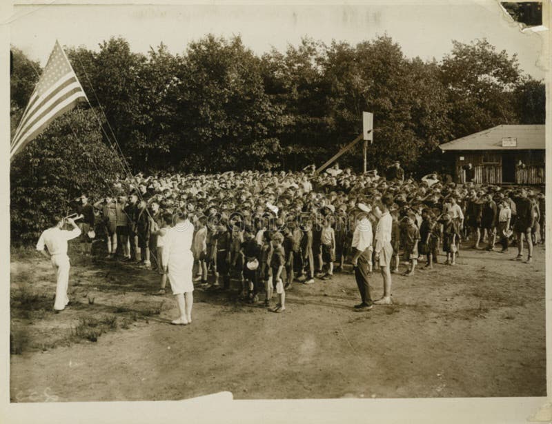 Children Pledging The Flag At Cedar Lake Camp, Circa 1930 Picture ...