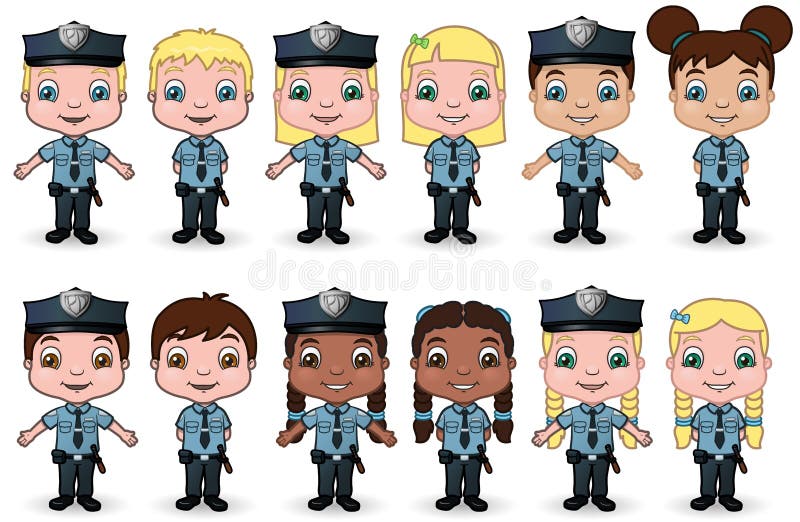 Children Police Set 1 stock vector. Illustration of cartoon - 14102121