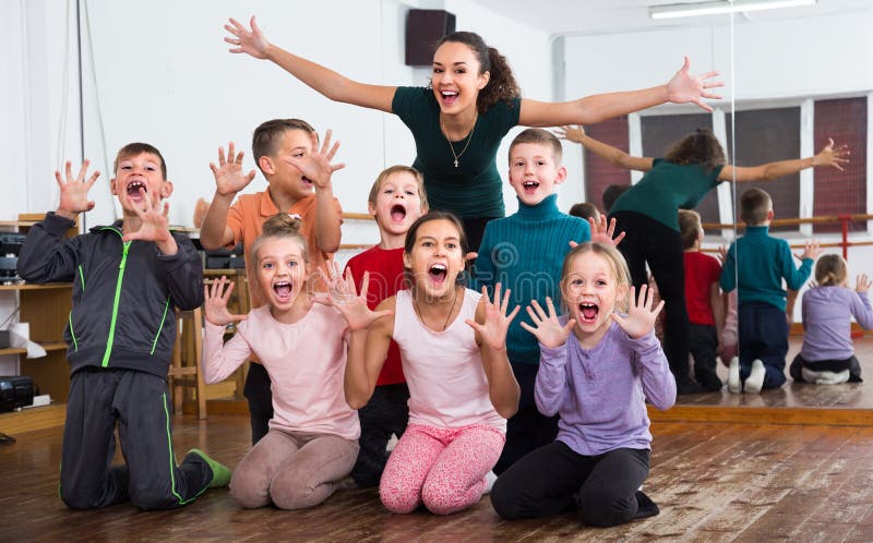 Children Posing at Dance Class Stock Photo - Image of learning ...