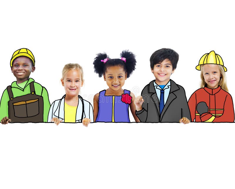Group of Children with Professional Occupation Concepts Stock Photo ...