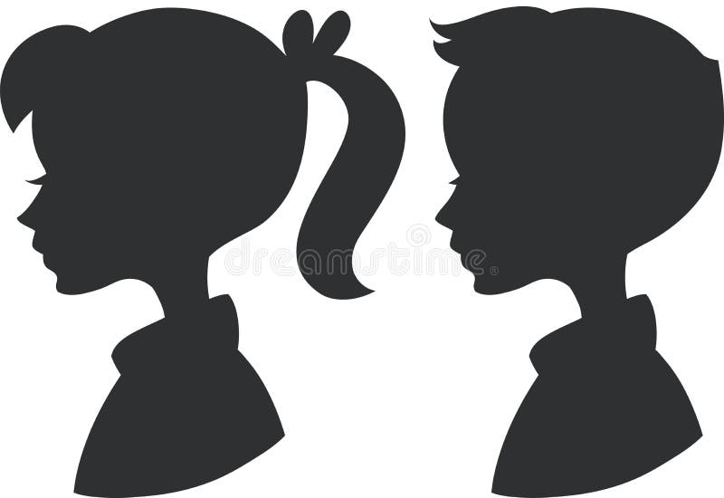 Children Profile Silhouette Stock Illustration - Image: 46483467