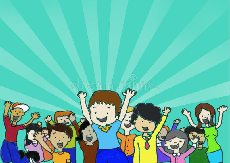 Children raise hand stock illustration. Illustration of colorful - 32015103