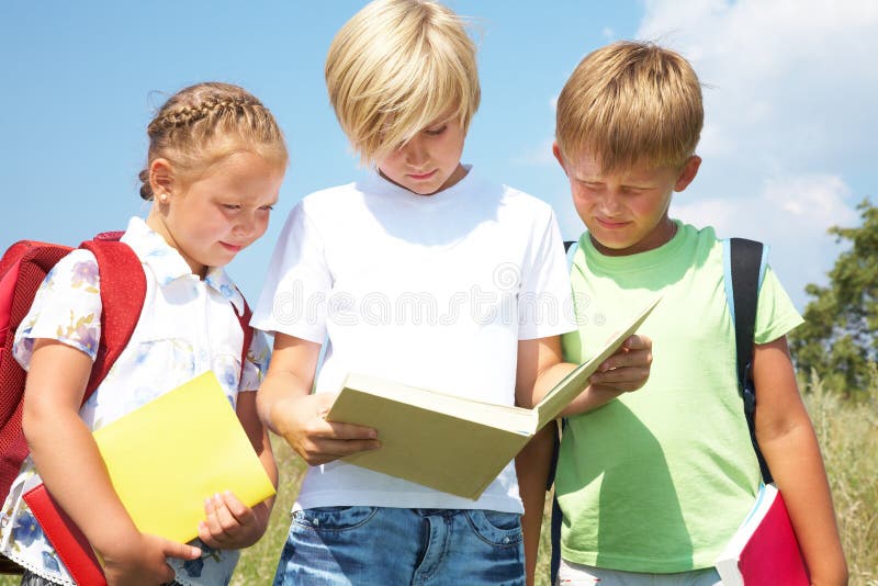 Children read a book stock image. Image of little, education - 20745531