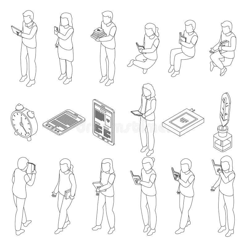 Children Reading Outline Stock Illustrations – 2,469 Children Reading ...