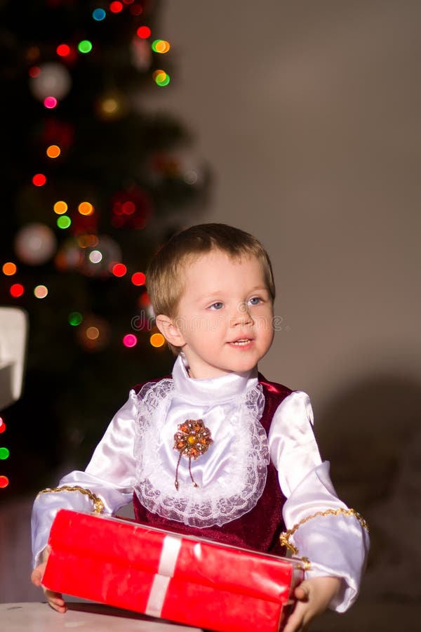 Children with red gift box stock image. Image of illumination - 34433965