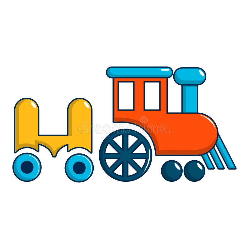 Children Ride Train Icon, Cartoon Style Stock Vector - Illustration of ...
