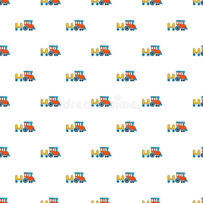 Children Ride Train Pattern Seamless Stock Vector - Illustration of ...