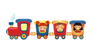 Children Riding Train Stock Illustrations – 383 Children Riding Train ...