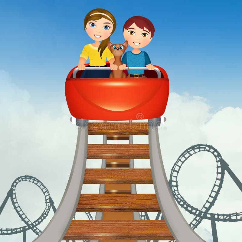 Children on roller coaster stock photo. Image of children - 166555136