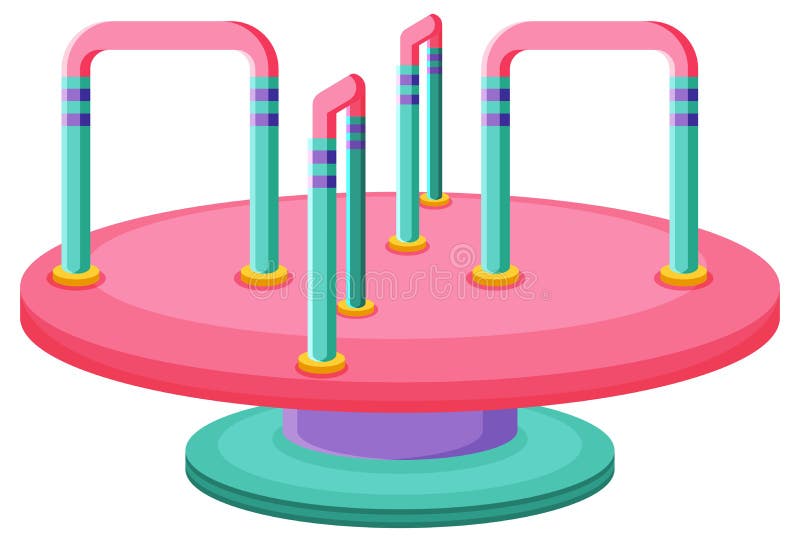 Children Roundabout Playground Cartoon Stock Vector - Illustration of ...