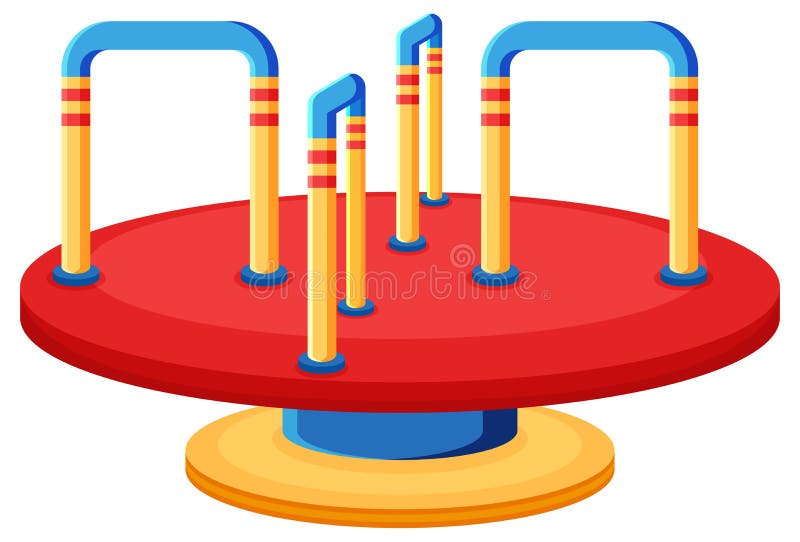 Children Roundabout Playground Cartoon Stock Vector - Illustration of ...