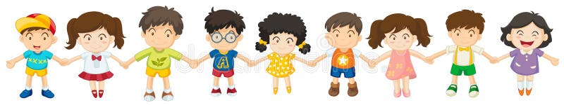 Children in a row stock illustration. Illustration of playmates - 36428741