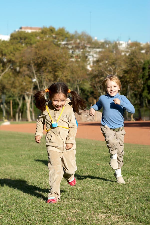 Children running in park stock image. Image of people - 9109521