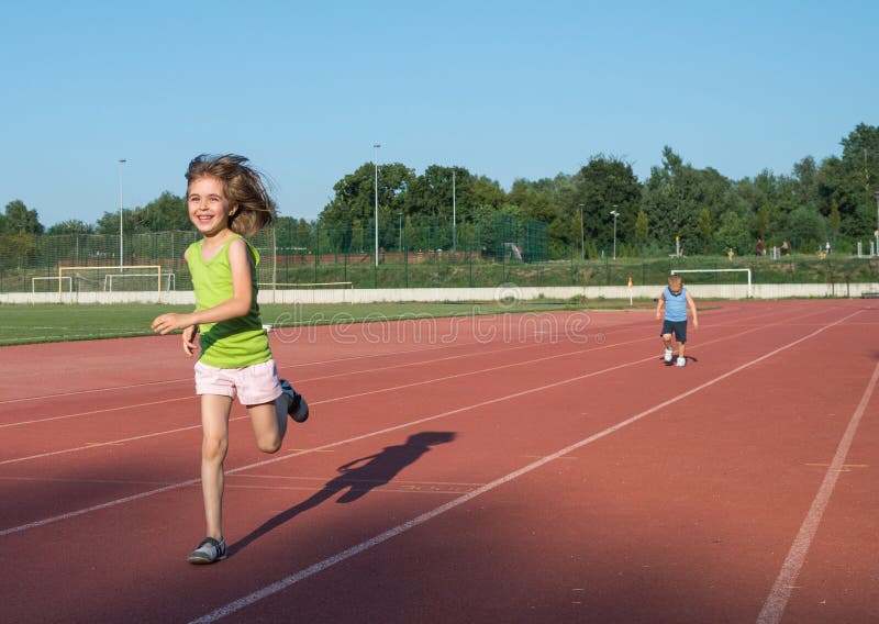 Children running stock image. Image of children, field - 43009949