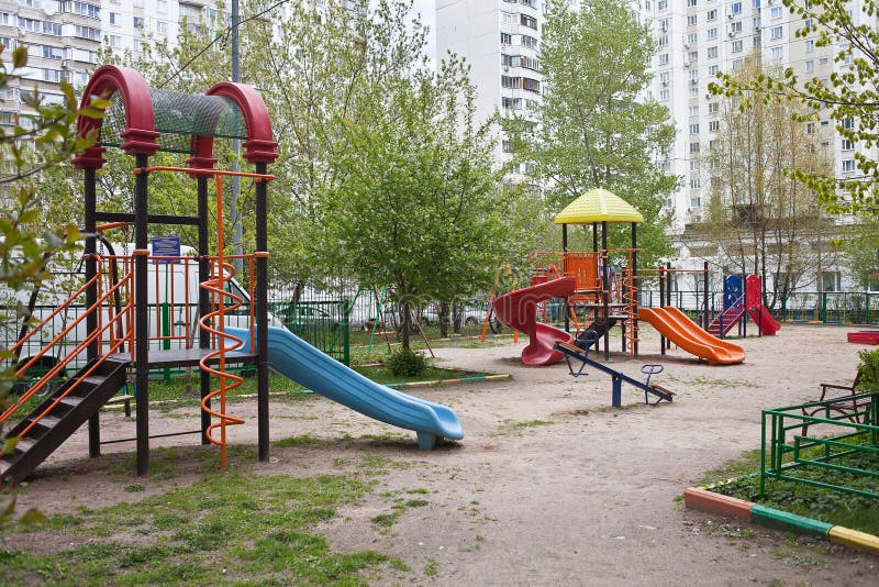 Children`s Action-oriented Playground Stock Photo - Image of moscow ...