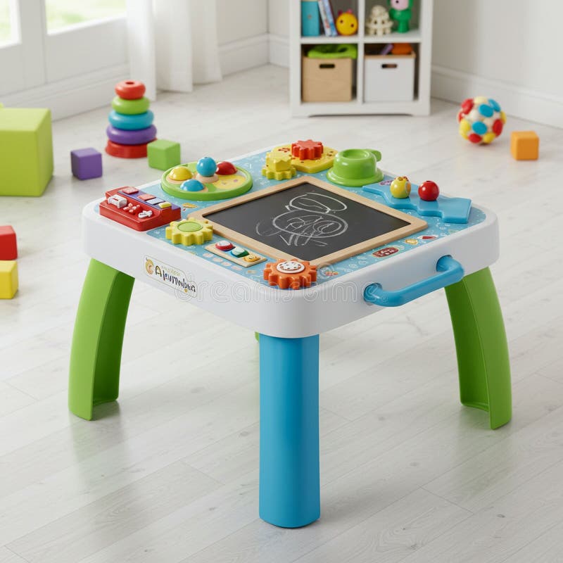 Children S Activity Table with a White Top Featuring a Chalkboard ...