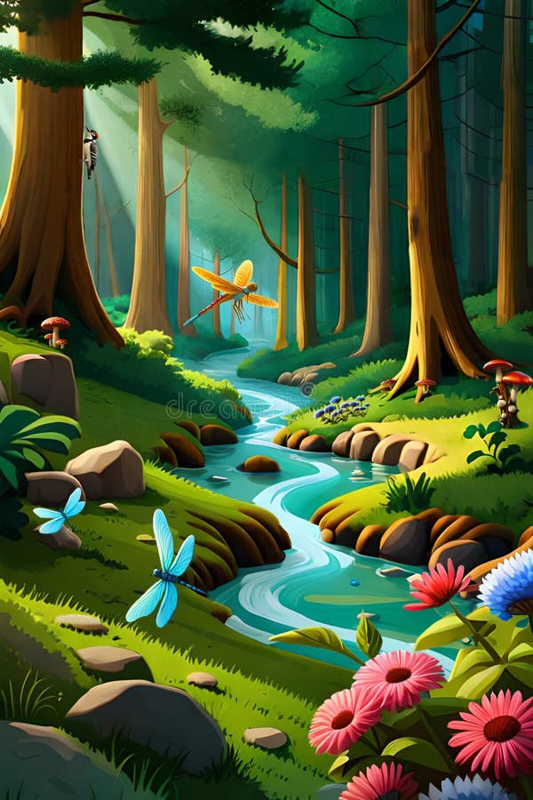 Children S Animation about Forest Animals Stock Illustration ...