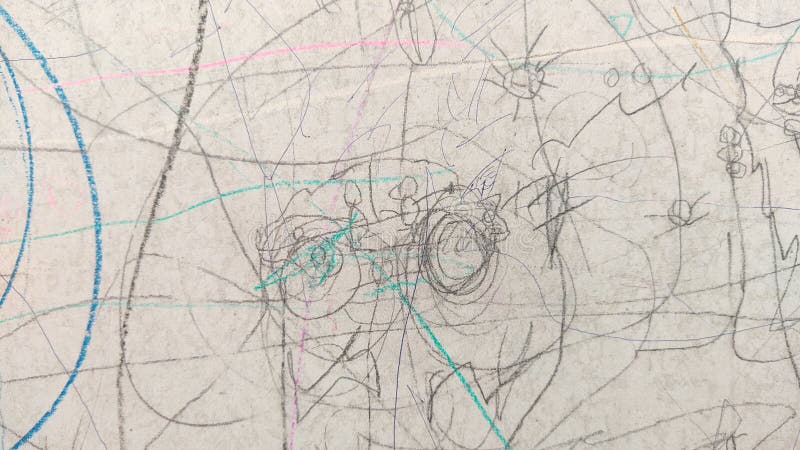 Children S Art Abstract Background on Rough Scribble Wall Texture Stock ...