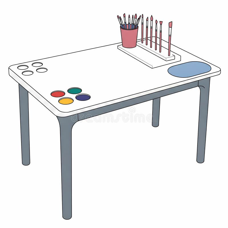 Children S Artistic Enlightenment with a Drawing Board Table Stock ...