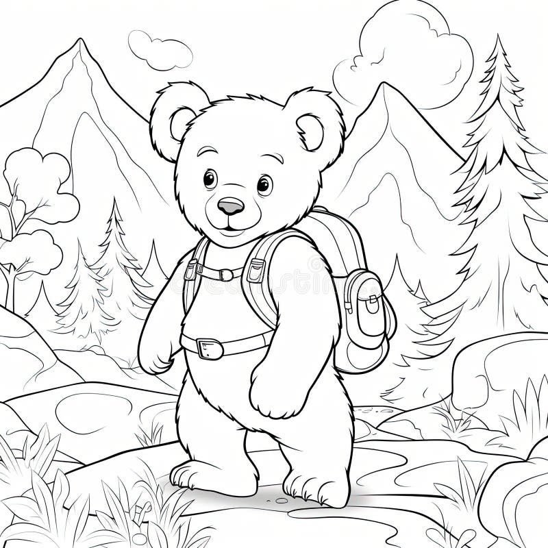 Children S Bear Coloring Book Stock Illustration - Illustration of ...