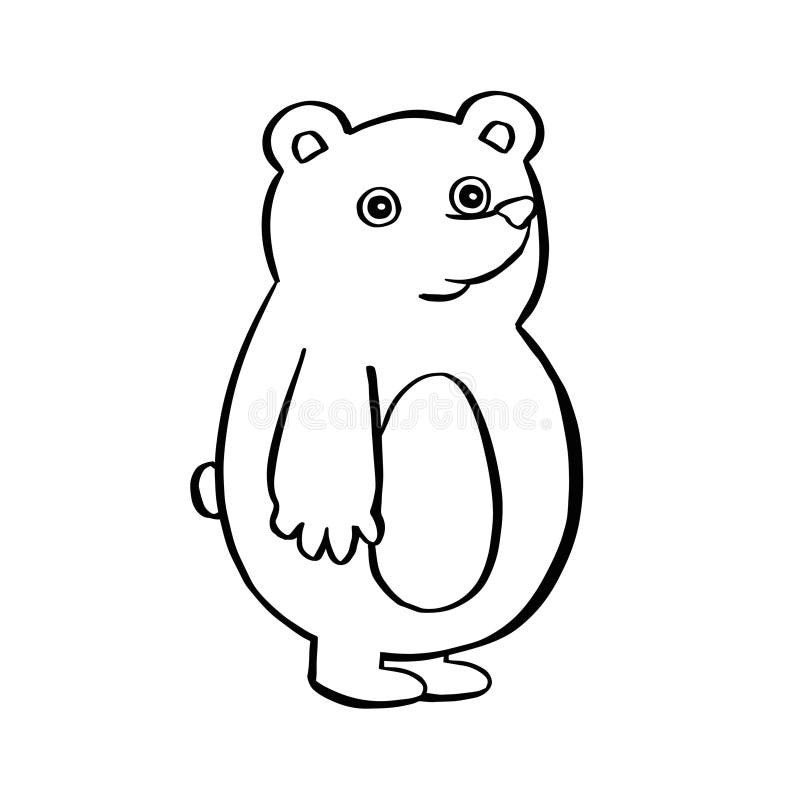 Children S Bear Line Vector Illustration by Hand Stock Vector ...
