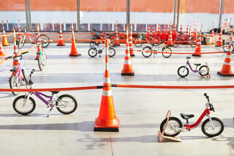Children`s Bicycle Training Ground Stock Photo - Image of asphalt ...