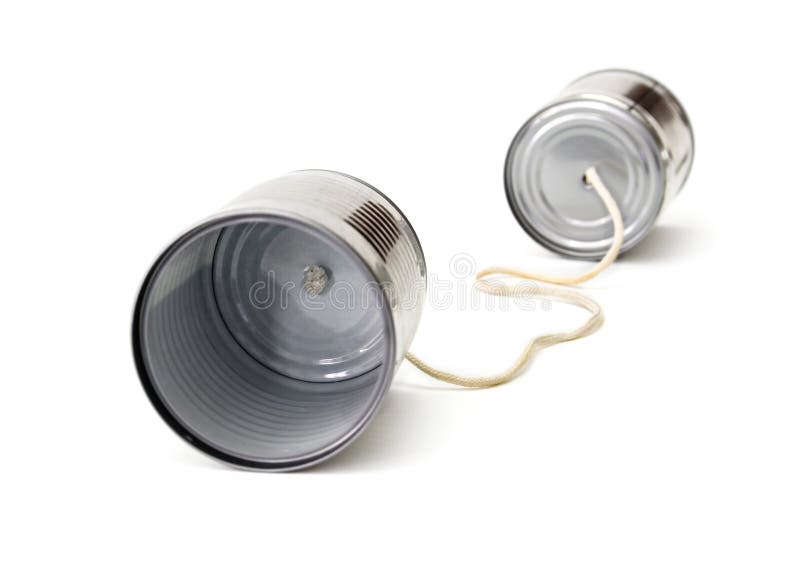 Can phone stock image. Image of speaker, message, thread - 10942889