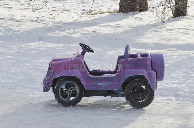 Children s car stock image. Image of trees, snow, children - 33100437