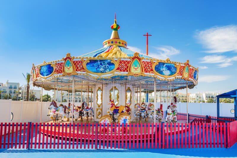 Children S Carousel for Entertainment and Fun. Stock Photo - Image of ...