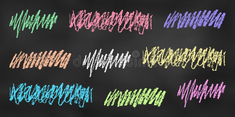 Children S Chalk Drawn Sketch. Set of Design Elements Colorful Scrawls ...