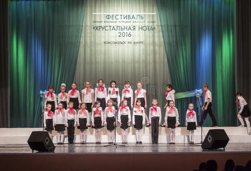 Children s choir editorial stock photo. Image of presentation - 67261423