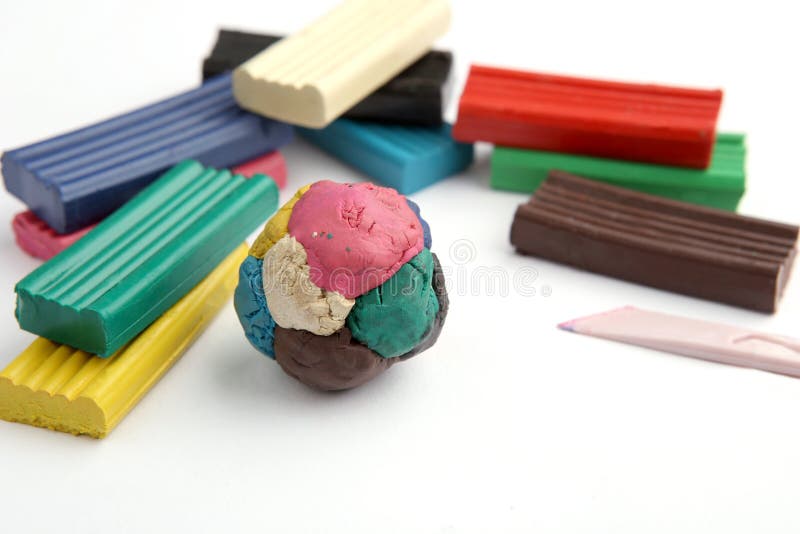 Children`s Colored Plasticine. Stock Image - Image of modeling, design ...