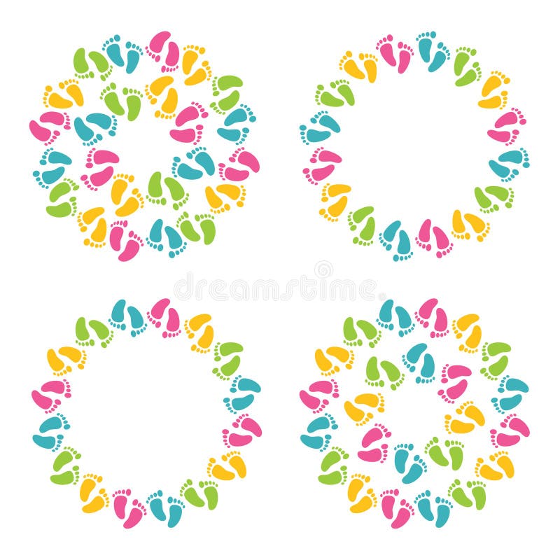 Children S Colorful Footprints Graphic Design Stock Vector ...