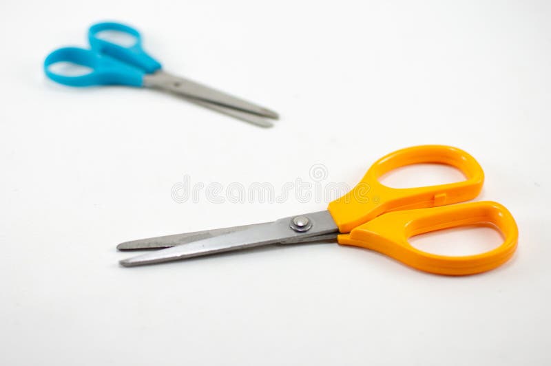 Children S Colorful Scissors on a White Background, for Educatio Stock ...