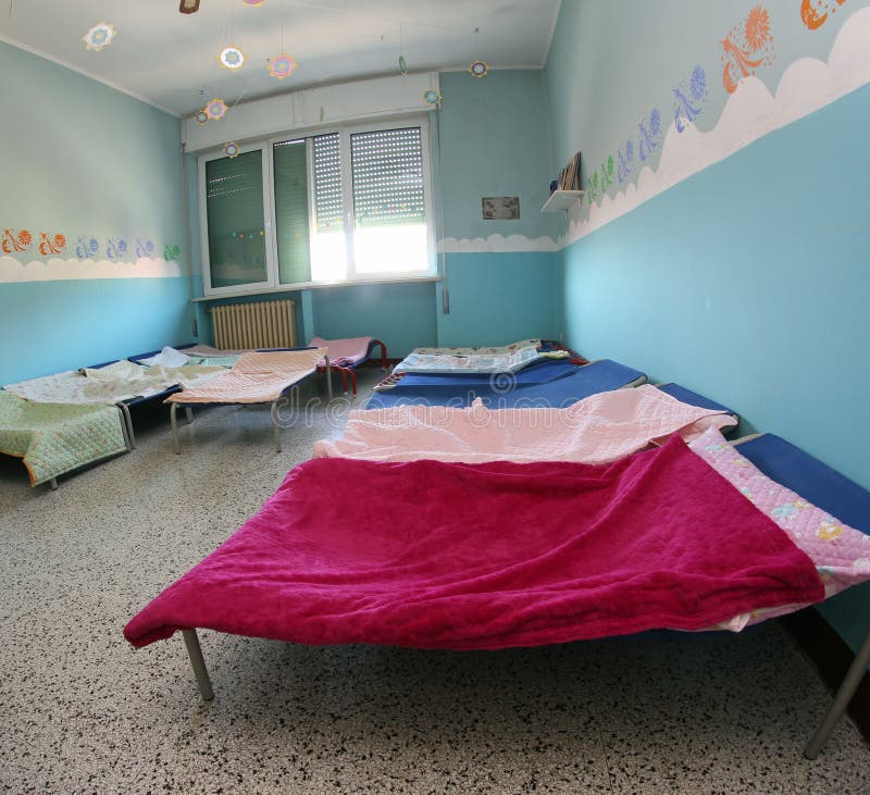 Children S COTS Inside the Dormitory Stock Photo - Image of education ...