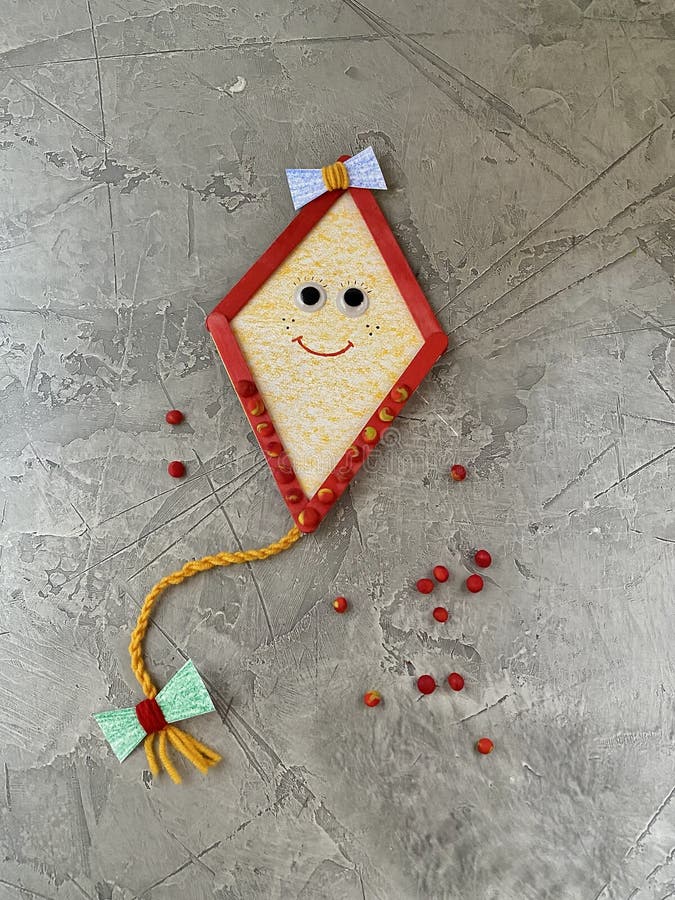 Step by Step How To Make a Cute Kite from Simple Materials. Stock Photo ...