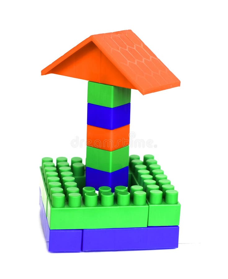 Children S Creativity from Plastic Colour Blocks Stock Image - Image of ...