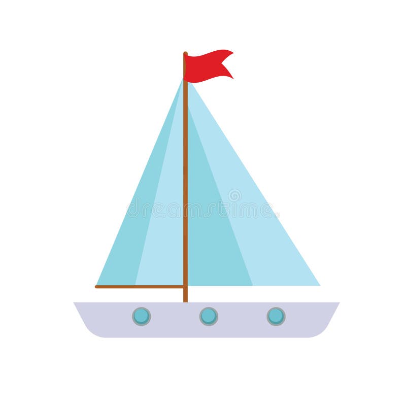 Children`s Cute Ship Simple Icon. Vector Illustration Stock Vector ...
