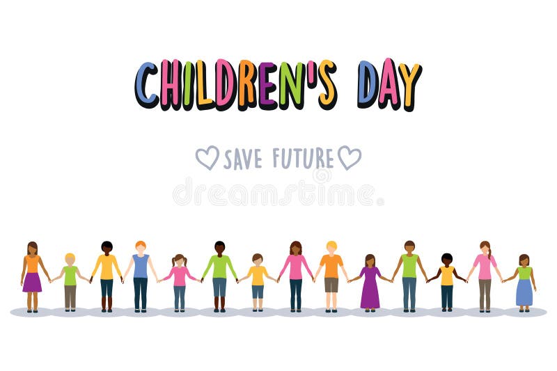 Children S Day Save Future Childhood Concept Children Group Stock ...