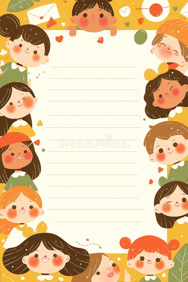 Children S Day Text Frame Border Kids Stock Image - Image of concept ...