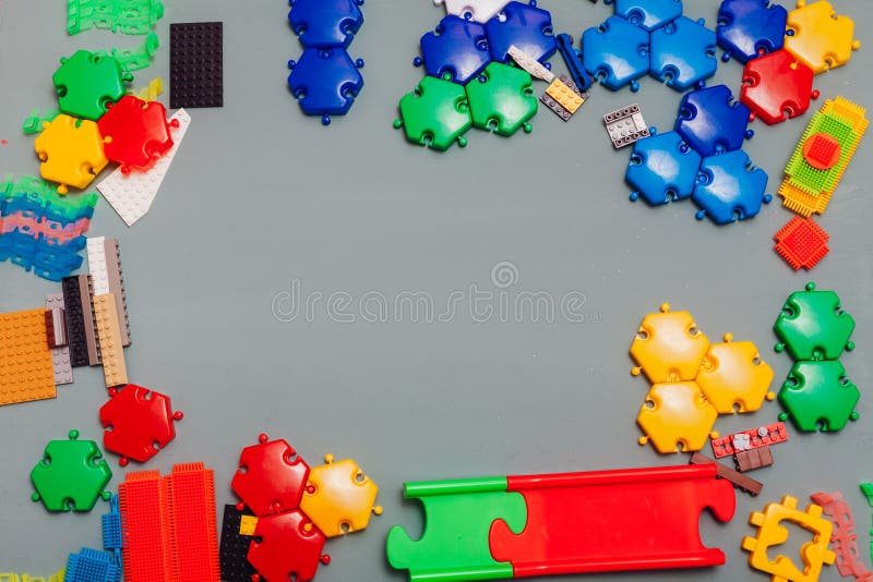 Children`s Developing Game Designer for Home on a Gray Background Stock ... Children`s Developing Game Designer for Home on a Gray Background Stock ...