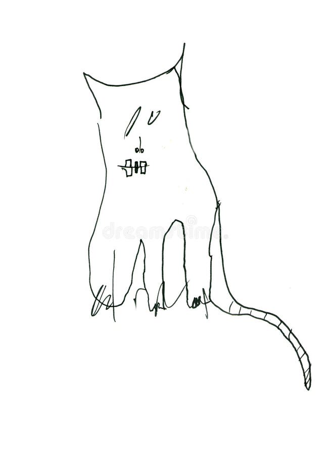 Cat Grass Sketch Hand Painted Pencil Drawing Stock Illustrations – 2 ...