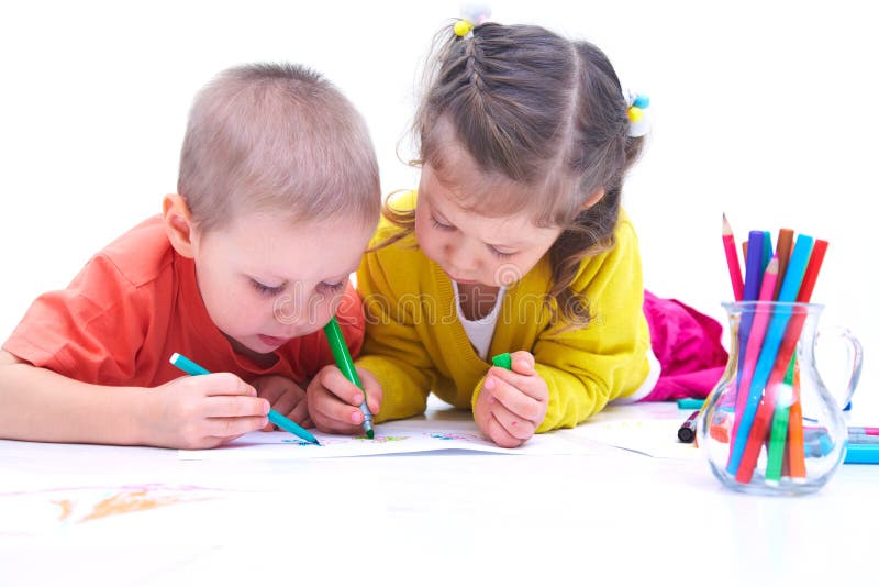 Children drawing stock photo. Image of paper, lying, learning - 17137746
