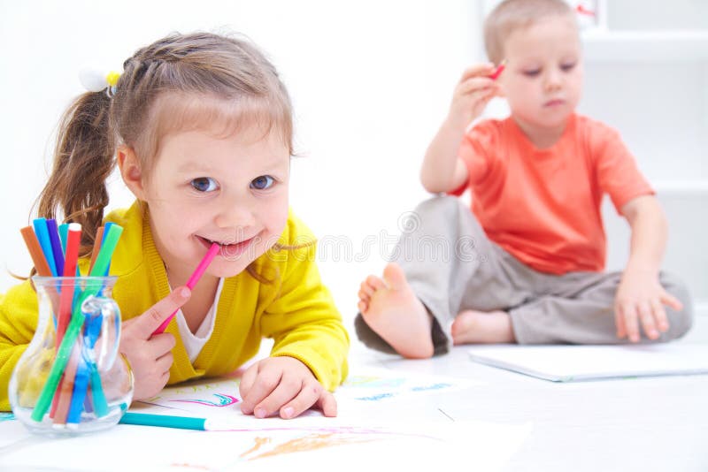 Children s drawing stock image. Image of colored, classroom - 29082315