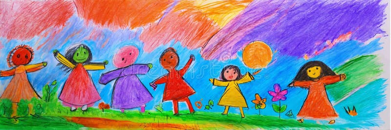 Children S Drawing Child, Cartoon, Children Stock Illustration ...