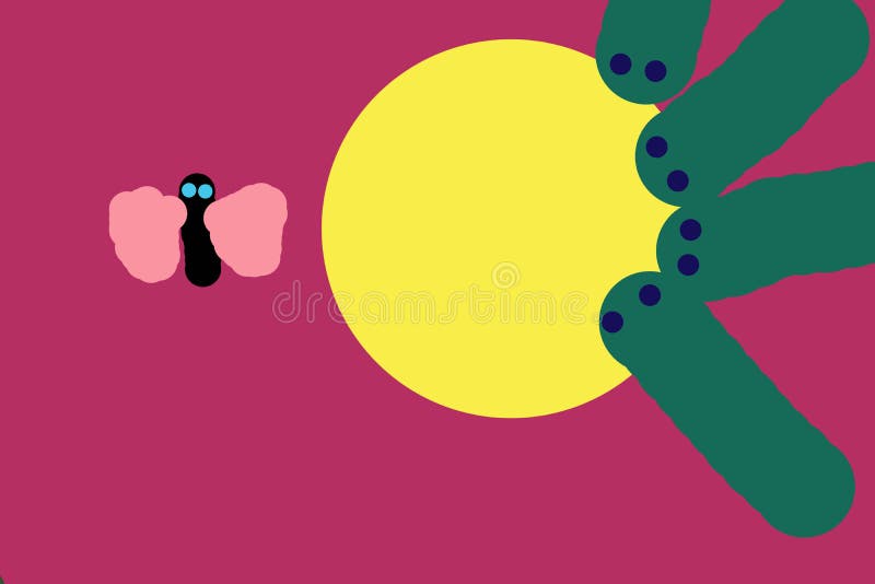 Children`s drawing stock photo. Image of green, drawing - 123405422