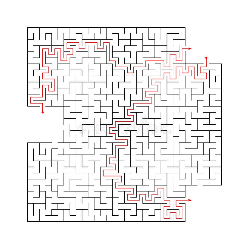 Children S Educational Game Finding the Right Way. the Maze is a Puzzle ...