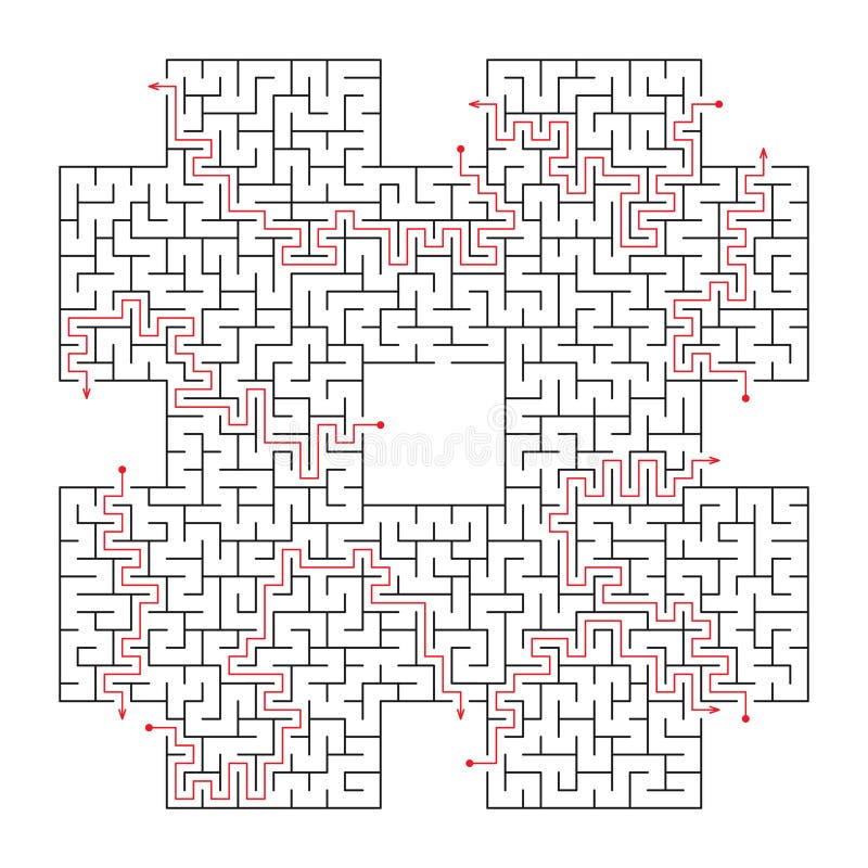 Children S Educational Game Finding the Right Way. the Maze is a Puzzle ...