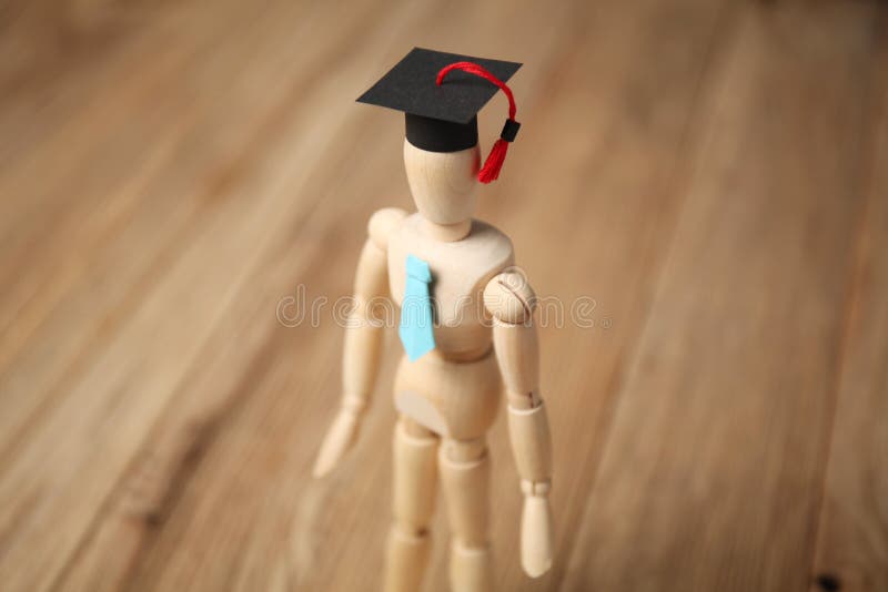 Children`s Elementary Education. the Wooden Figure of the Student Stock ...